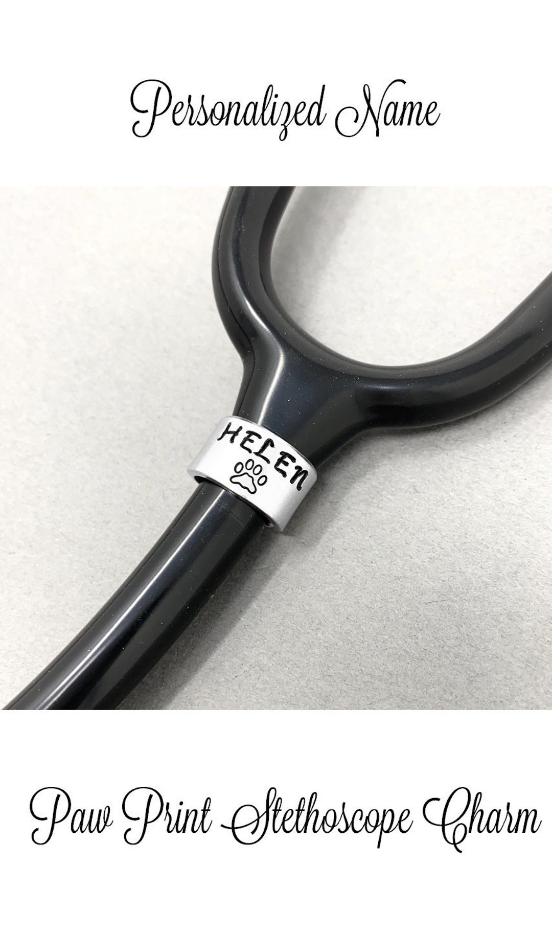 Stethoscope Name Tag Custom Stethoscope Tag Paw Print - Etsy