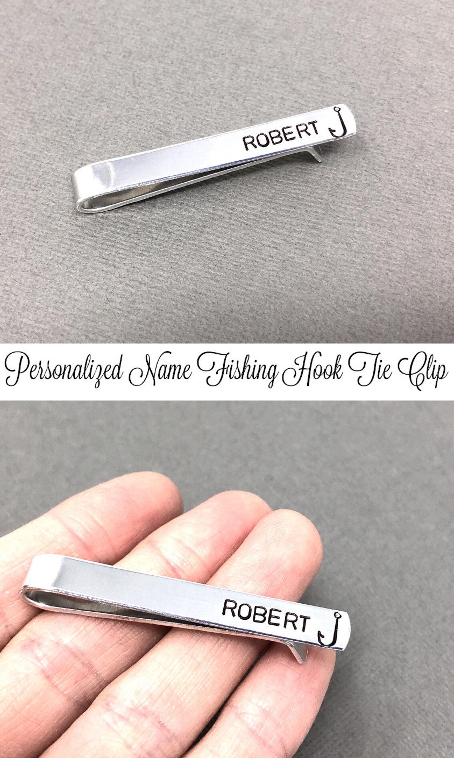 Personalized Tie Bar Name Tie Clip Father's Day Gift | Etsy
