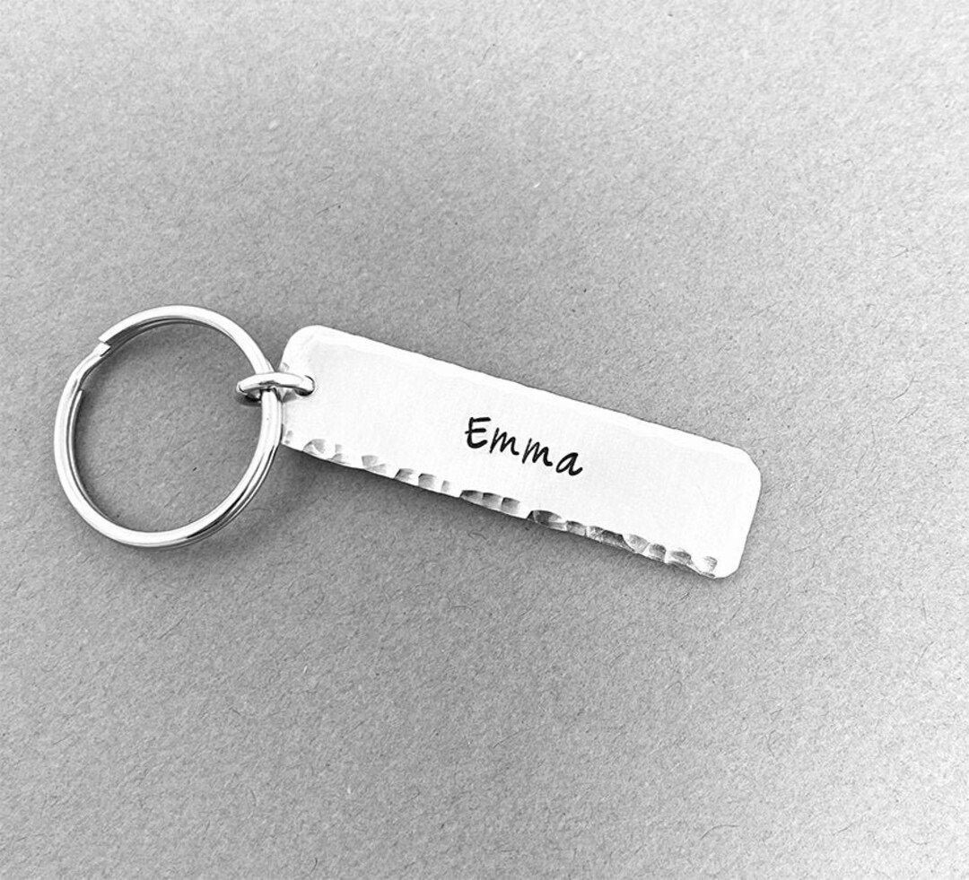 Personalized Keychain, Name Keychain, Personalized Gift, Stamped ...