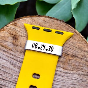 Personalized Date Watch Band Charm, Smart Watch Charm, Wedding Date ...