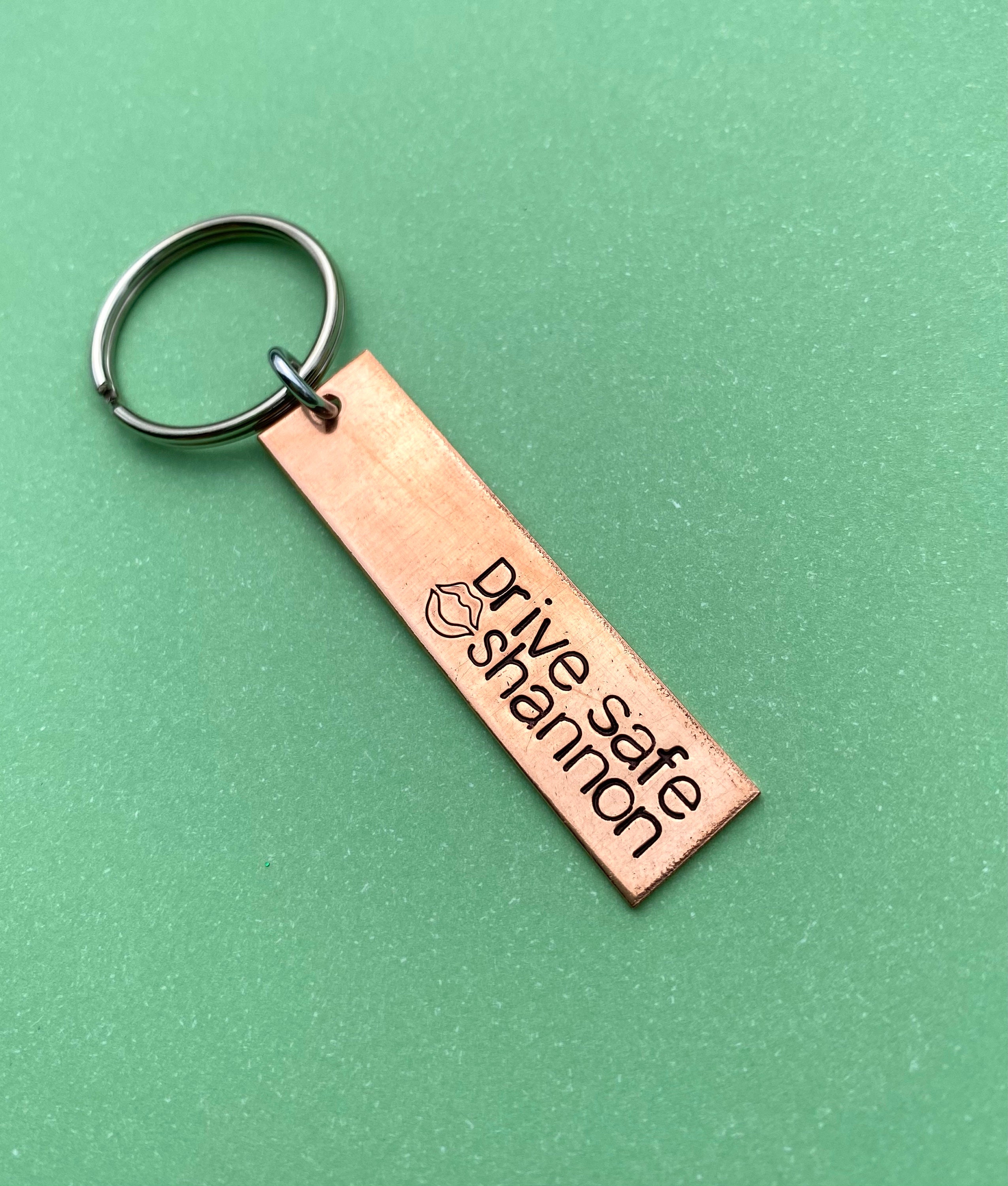 Drive Safe Keychain Boyfriend Gift Copper Keychain | Etsy