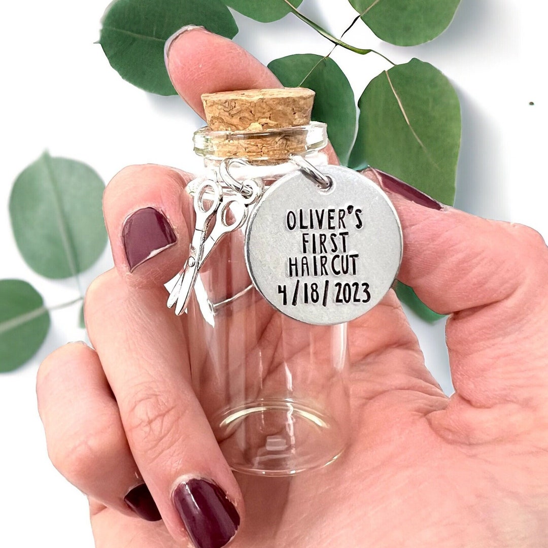 First Haircut Keepsake Personalized Jar With Date, Glass With Cork ...