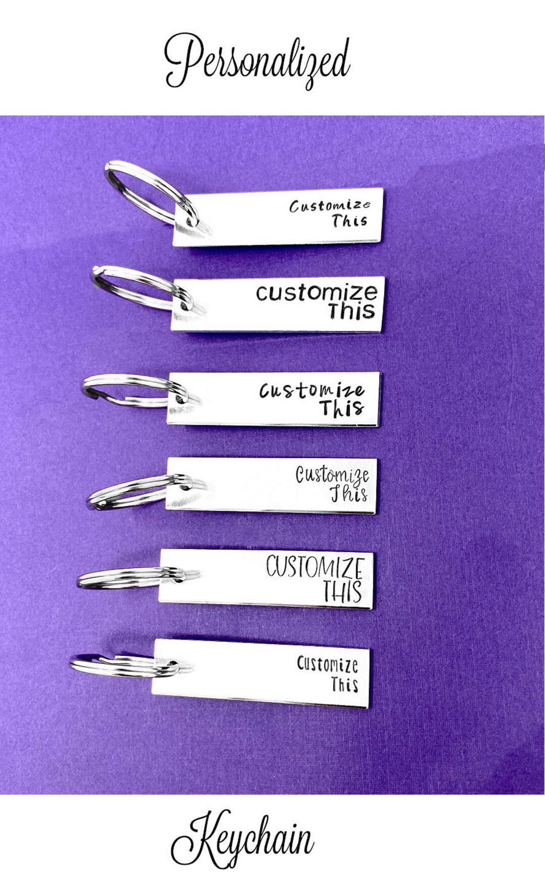 Custom Hand Stamped Keychain, Personalized Keychain, Custom Keychain ...