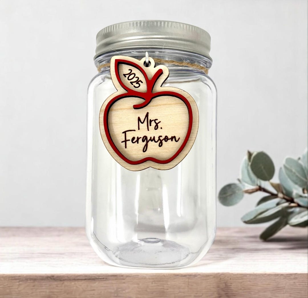 Plastic Teacher Appreciation Gift Jar | Fits Gift Cards | Personalized ...