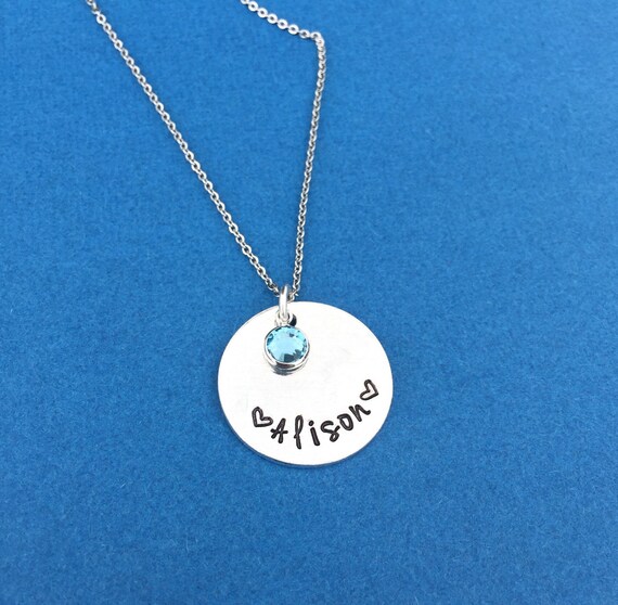 Personalized Necklace Custom Hand Stamped Name Necklace | Etsy