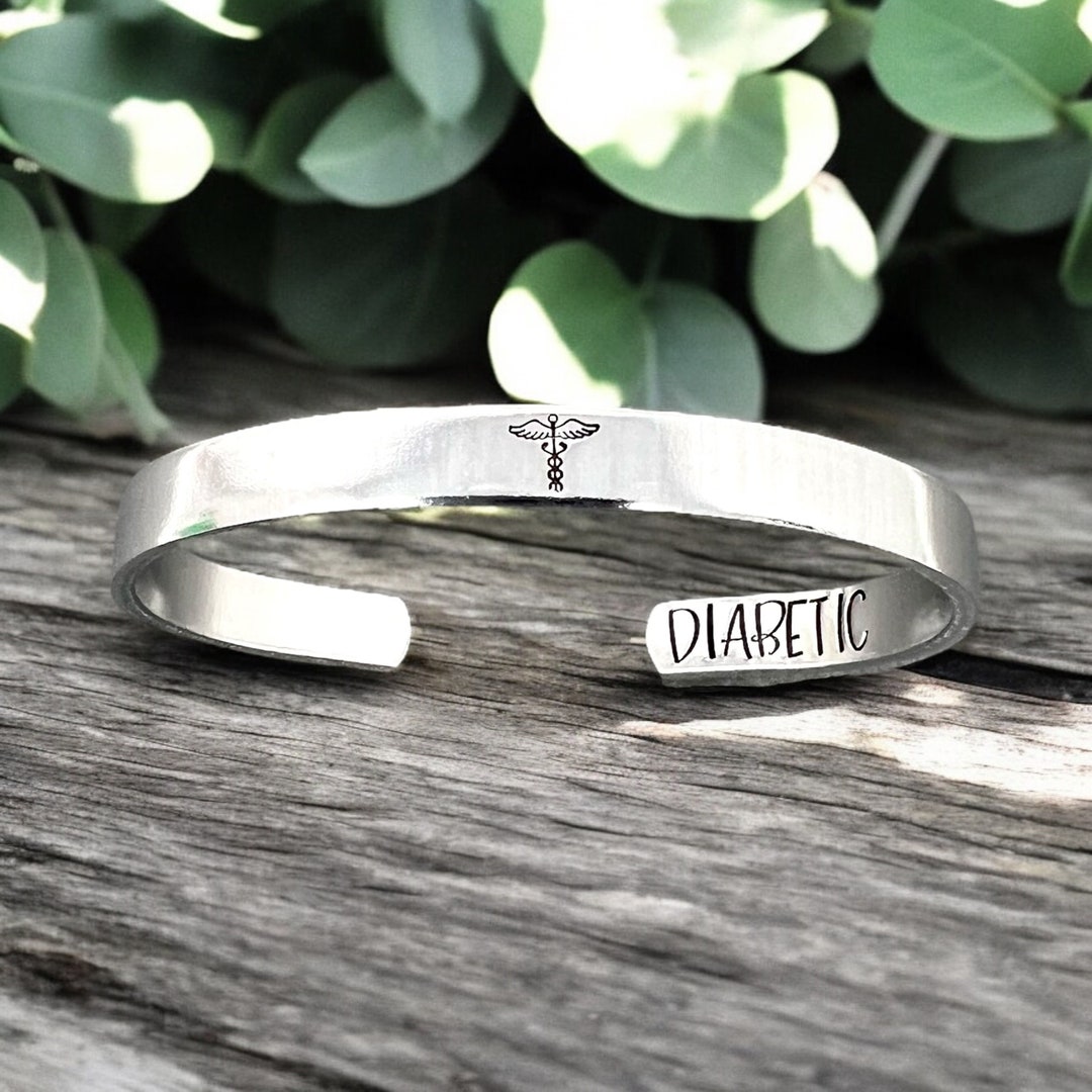 Medical Alert Hand Stamped Bracelet, Aluminum Cuff, Personalized Gift ...
