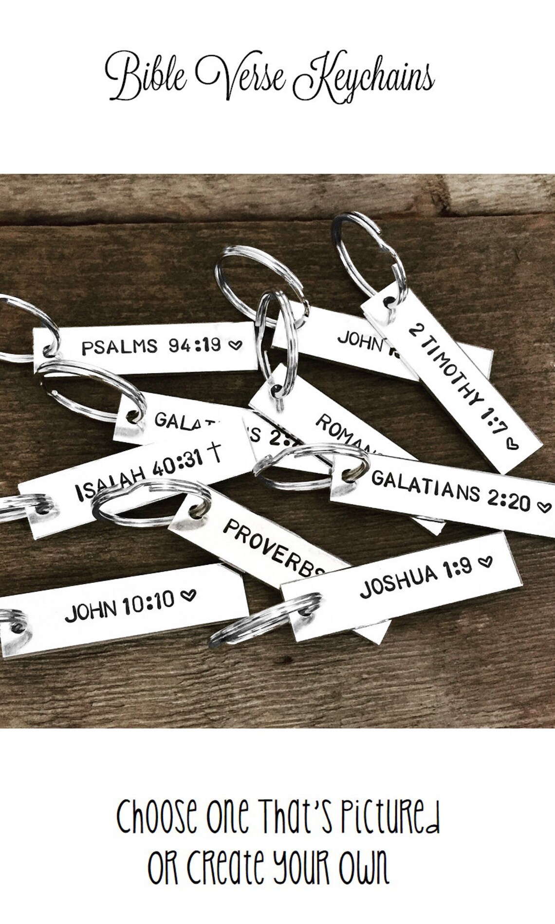 Custom Keychain Personalized Keychain Bible Verse Keychain | Etsy