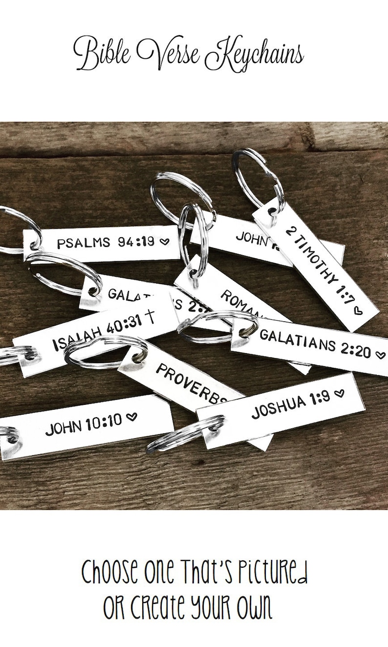 Custom Keychain Personalized Keychain Bible Verse Keychain - Etsy