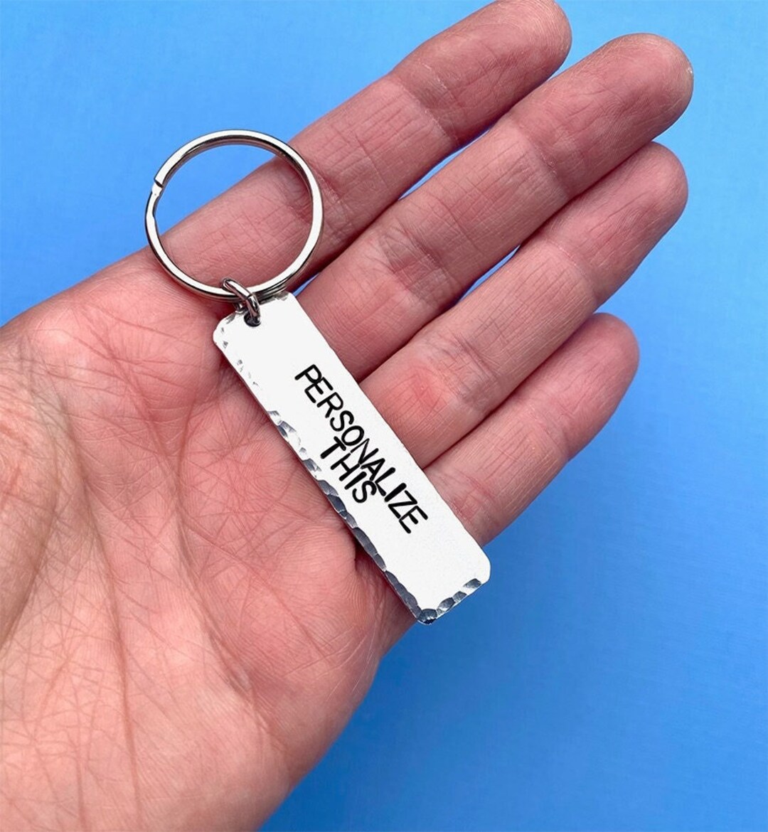 Personalized Keychain, Personalized Gift, Hand Stamped Keychain, Custom ...