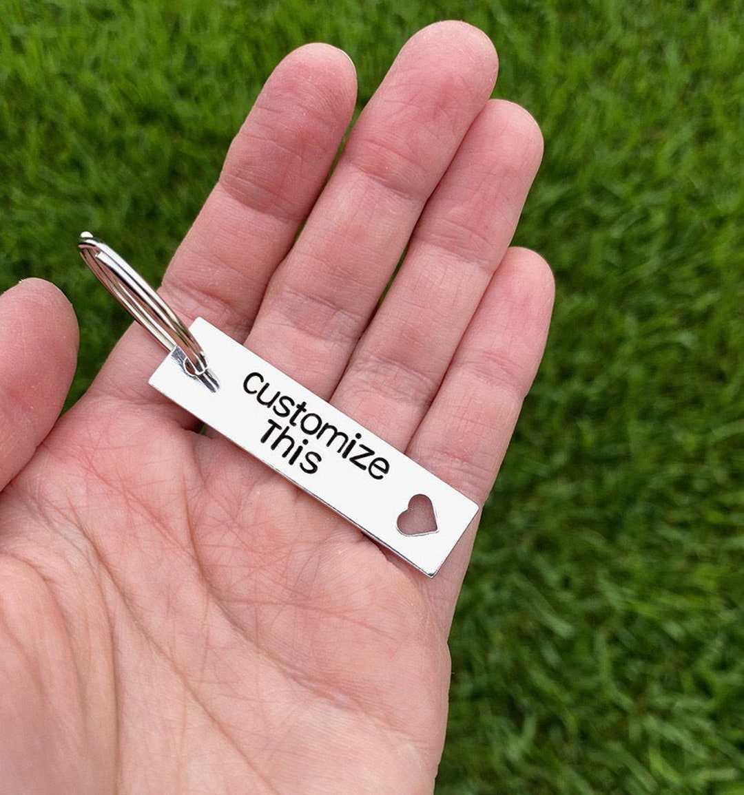 Custom Hand Stamped Keychain, Personalized Gift, Custom Keychain Gift ...