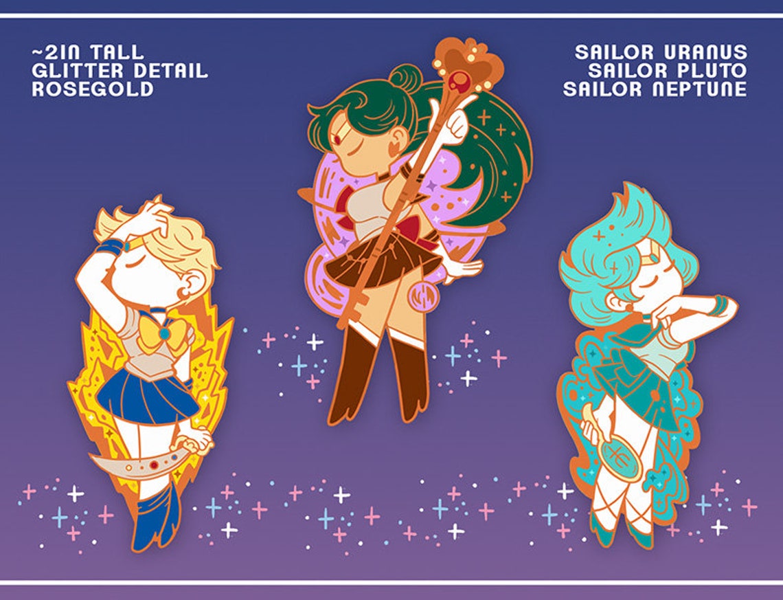 Glitter Pin Sailor Neptune Henshin - Etsy