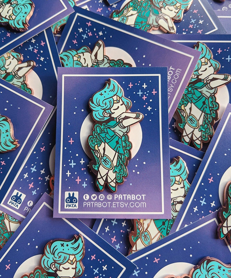 Glitter Pin Sailor Neptune Henshin - Etsy