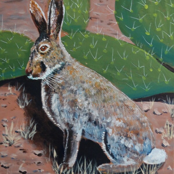 Desert Jack Rabbit Wall Art - Etsy