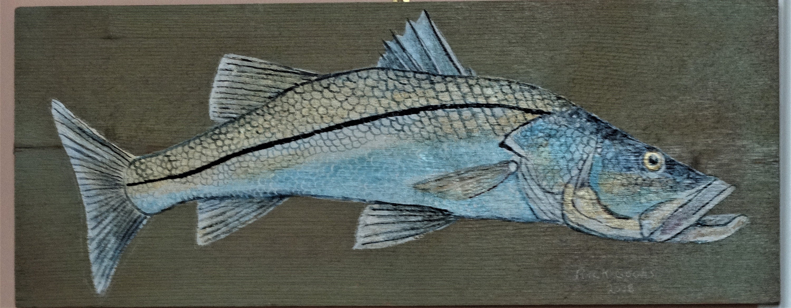 Snook on a Cedar Plank (original Acrylic Painting) Fish Art ...
