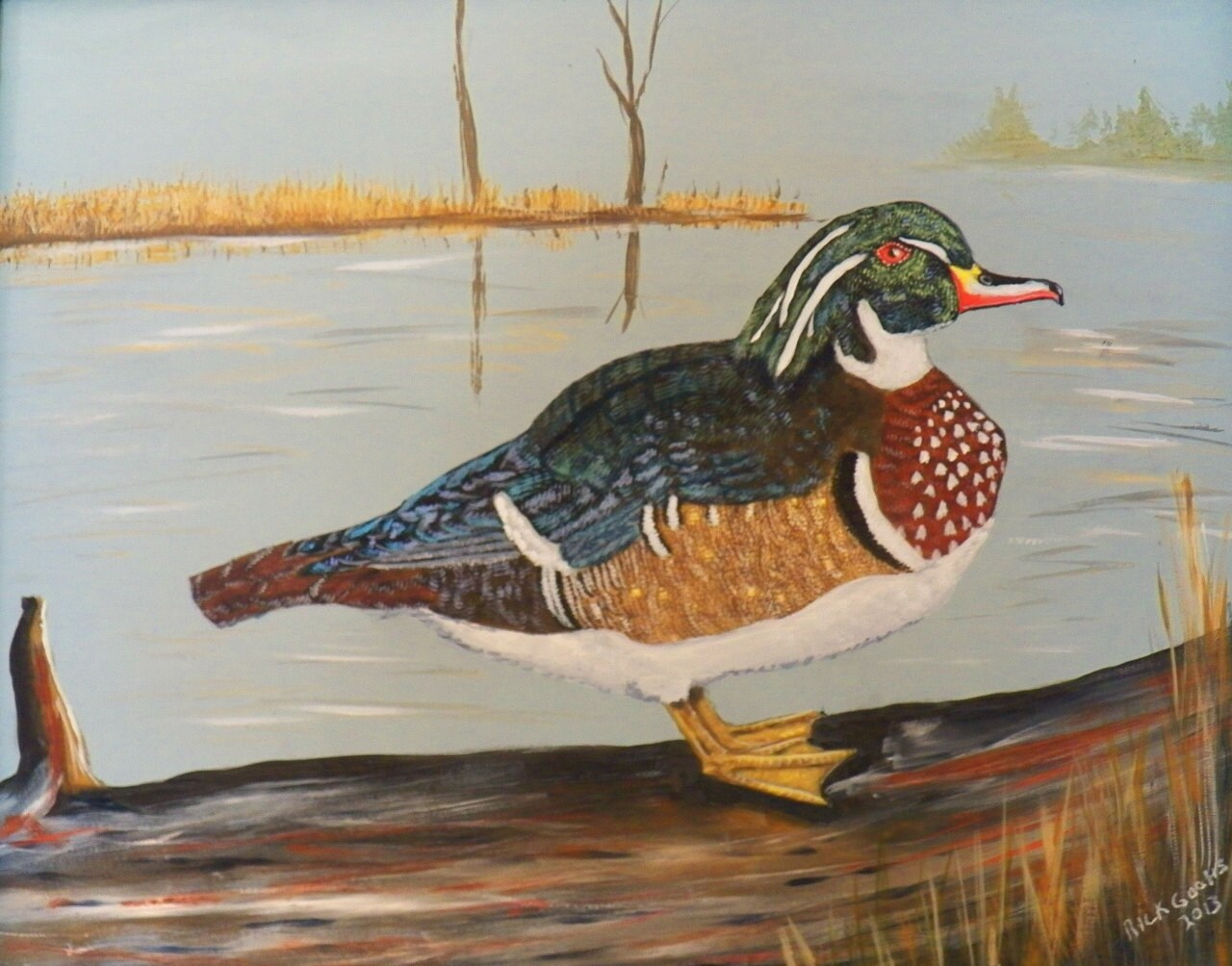 Male Wood Duck (original Acrylic) Duck Painting, Duck Art, Wood Duck ...