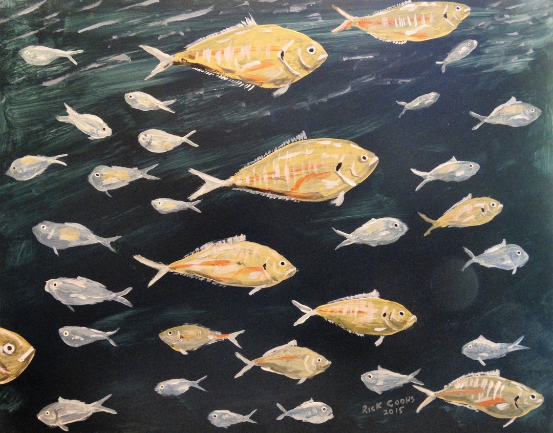 School is in Session (original Acrylic Painting) Fish Art, Fish ...