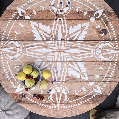 Mandala Stencil Bohemian Compass Stencil Large Reusable - Etsy