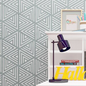 Modern Geometric Wall Stencil Seamless Triangle Pattern Stencil Wall ...