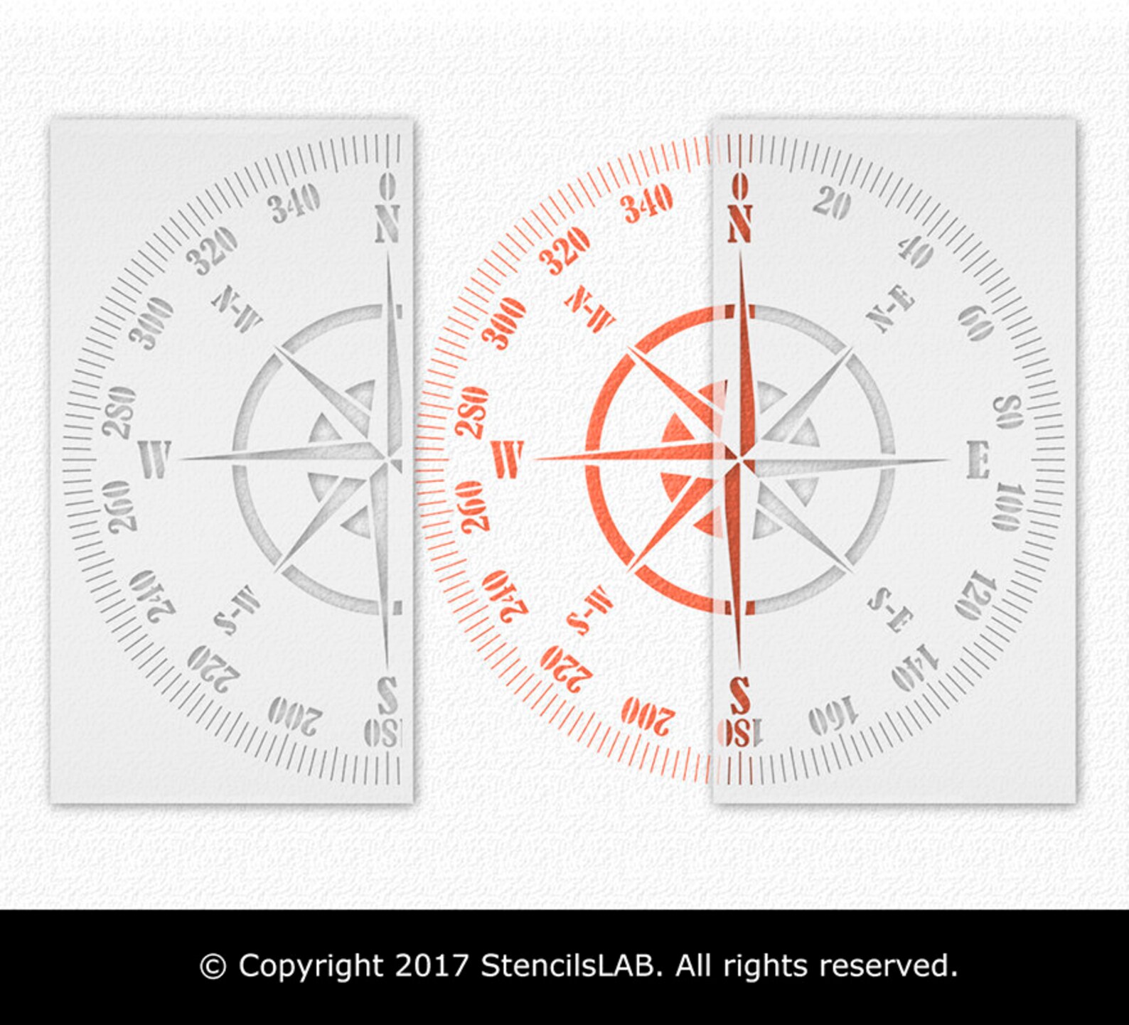 Compass Stencil Large Compass Stencil Circular Stencil - Etsy
