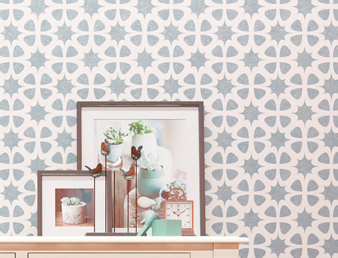 Decorative Stencil for Walls - Modern Geometric Seamless Pattern for ...