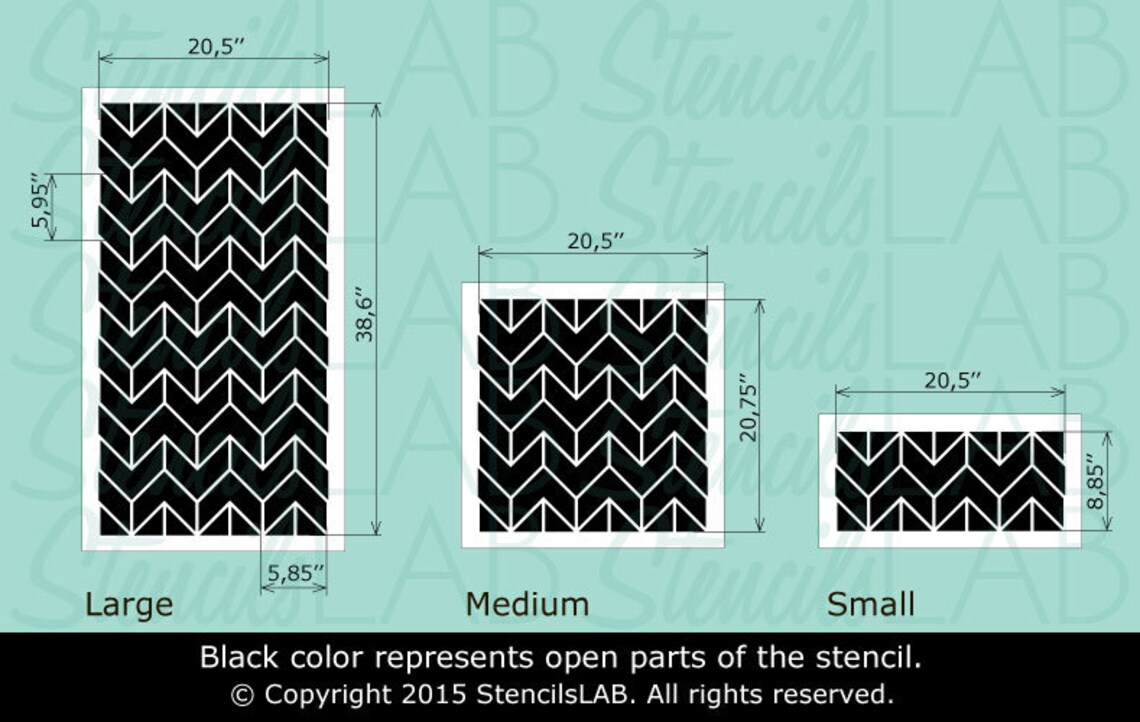 Chevron Wall Stencil Large Geometric Pattern Stencil Wall | Etsy