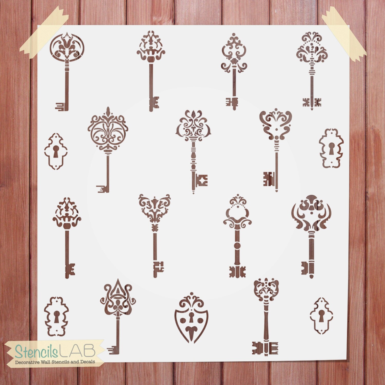 Set of 13 Vintage Keys Stencils Set for Decorators - Etsy