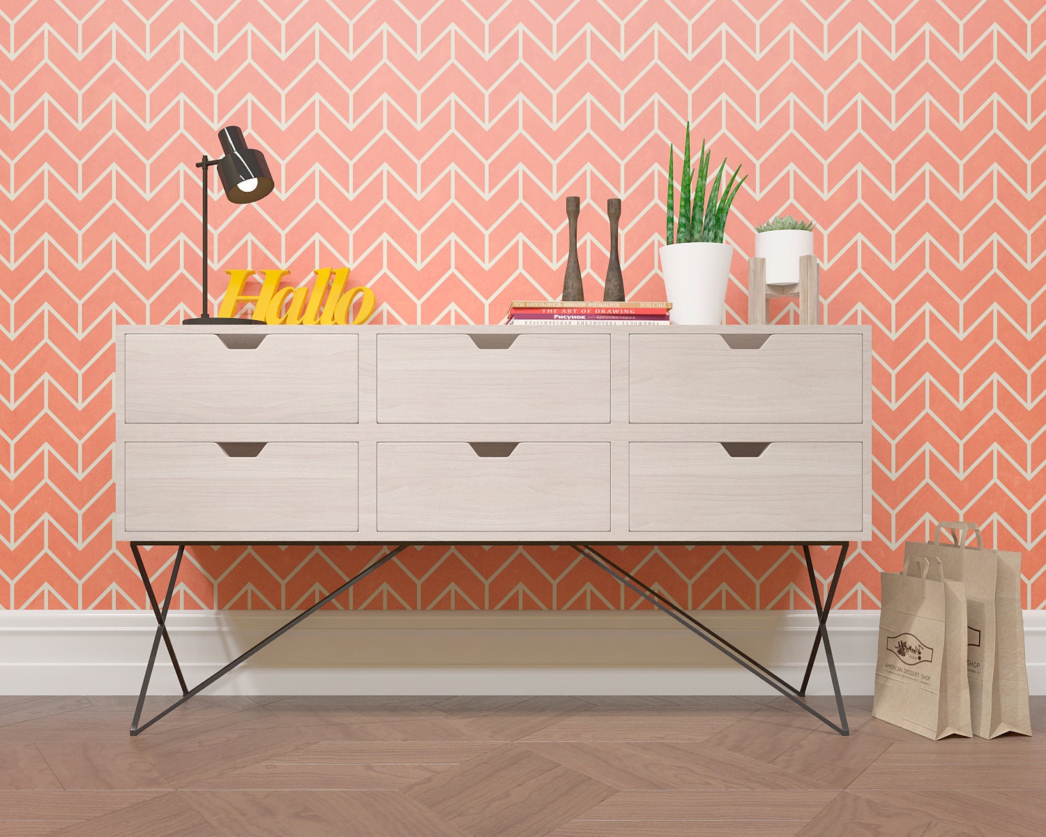 Wall Stencil Art Deco Pattern Wall Stencil Wall Stencils | Etsy