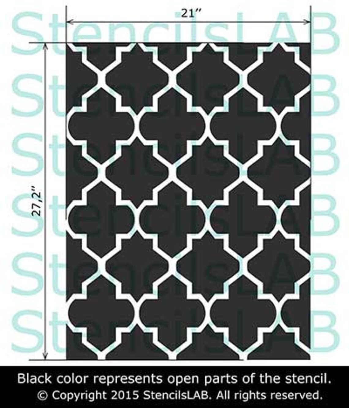 AQUAMARINE Moroccan Wall Stencil Moroccan Pattern Stencil | Etsy