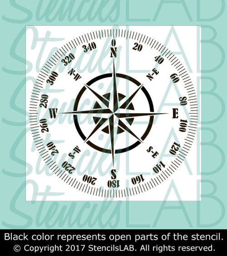 Compass Stencil Large Compass Stencil Circular Stencil | Etsy