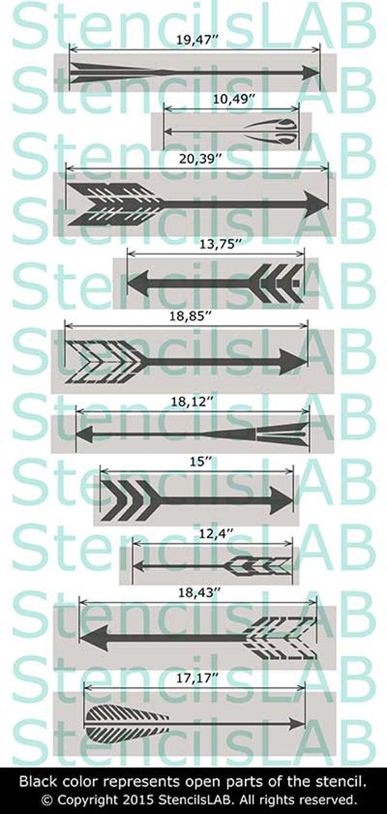 Arrow Stencils 10 Different Pieces DIY Stencils for Home - Etsy