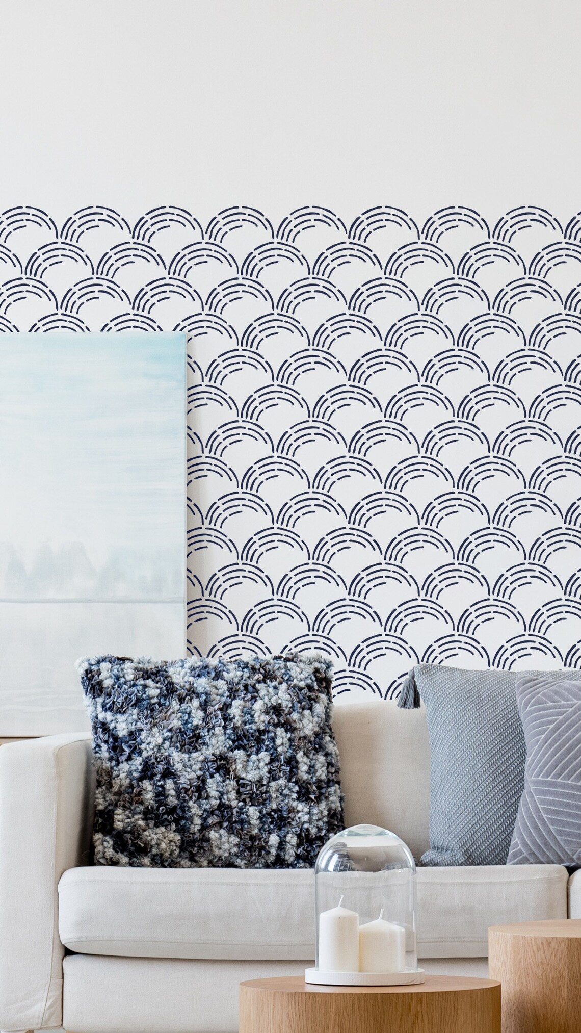 SHELLY Scallop Wall Stencil Large Wall Decor Stencils - Etsy