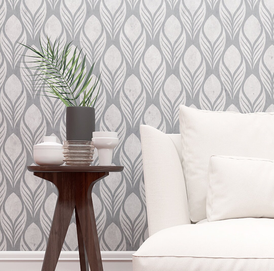 Peacock Feather Pattern Wall Stencil Large Feather Wall Stencils - Etsy