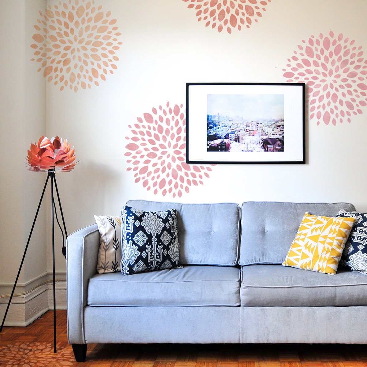 Flower Stencil Large Stencil for Walls Reusable Wall | Etsy