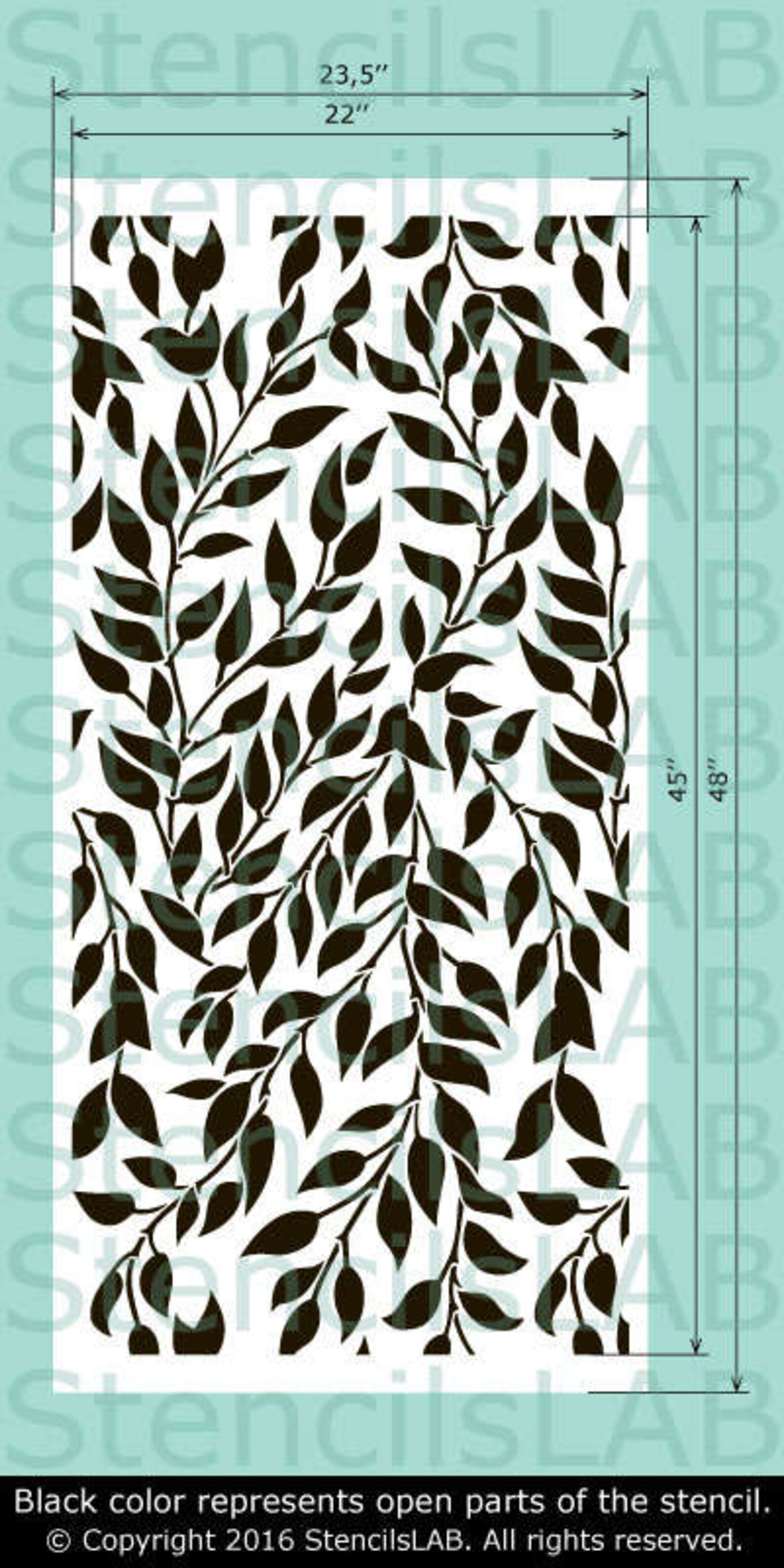 Decorative Seamless Wall Stencil Large Floral Stencil - Etsy