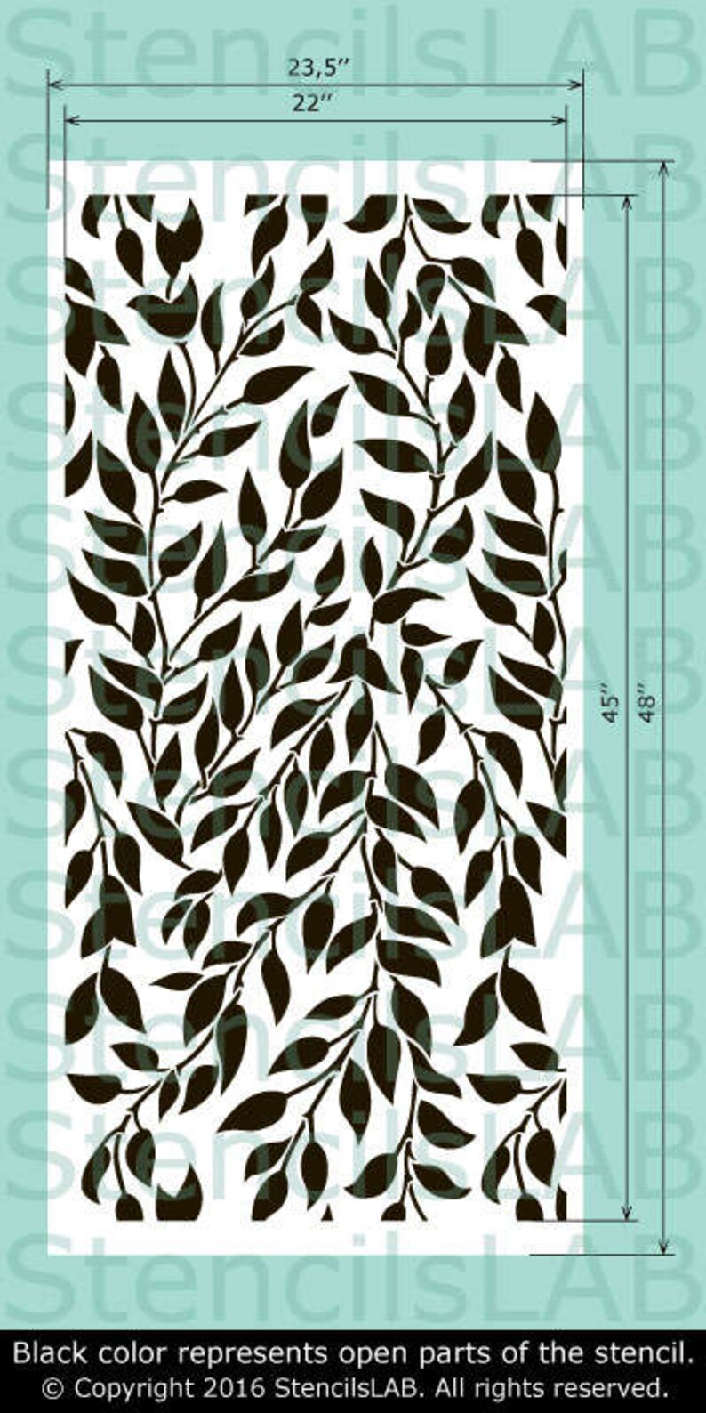 Decorative Seamless Wall Stencil Large Floral Stencil - Etsy