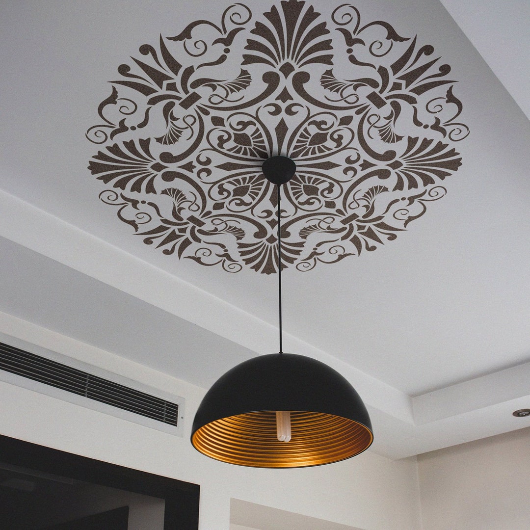 AQUA- Large Mandala Wall Art Stencil- Extra Large Wall Stencil for ...