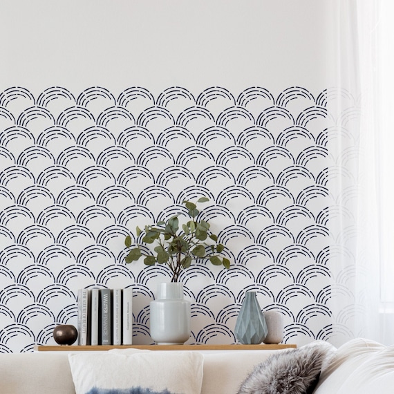 SHELLY Scallop Wall Stencil Large Wall Decor Stencils - Etsy