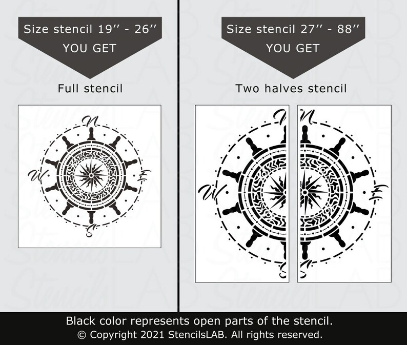 MARINER Compass Rose Stencil Large Floor Painting Stencil - Etsy