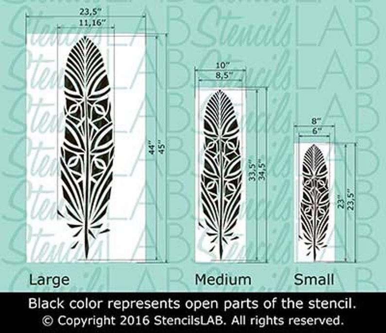 Fantasy Feather Wall Stencil Reusable Feather Decorative - Etsy