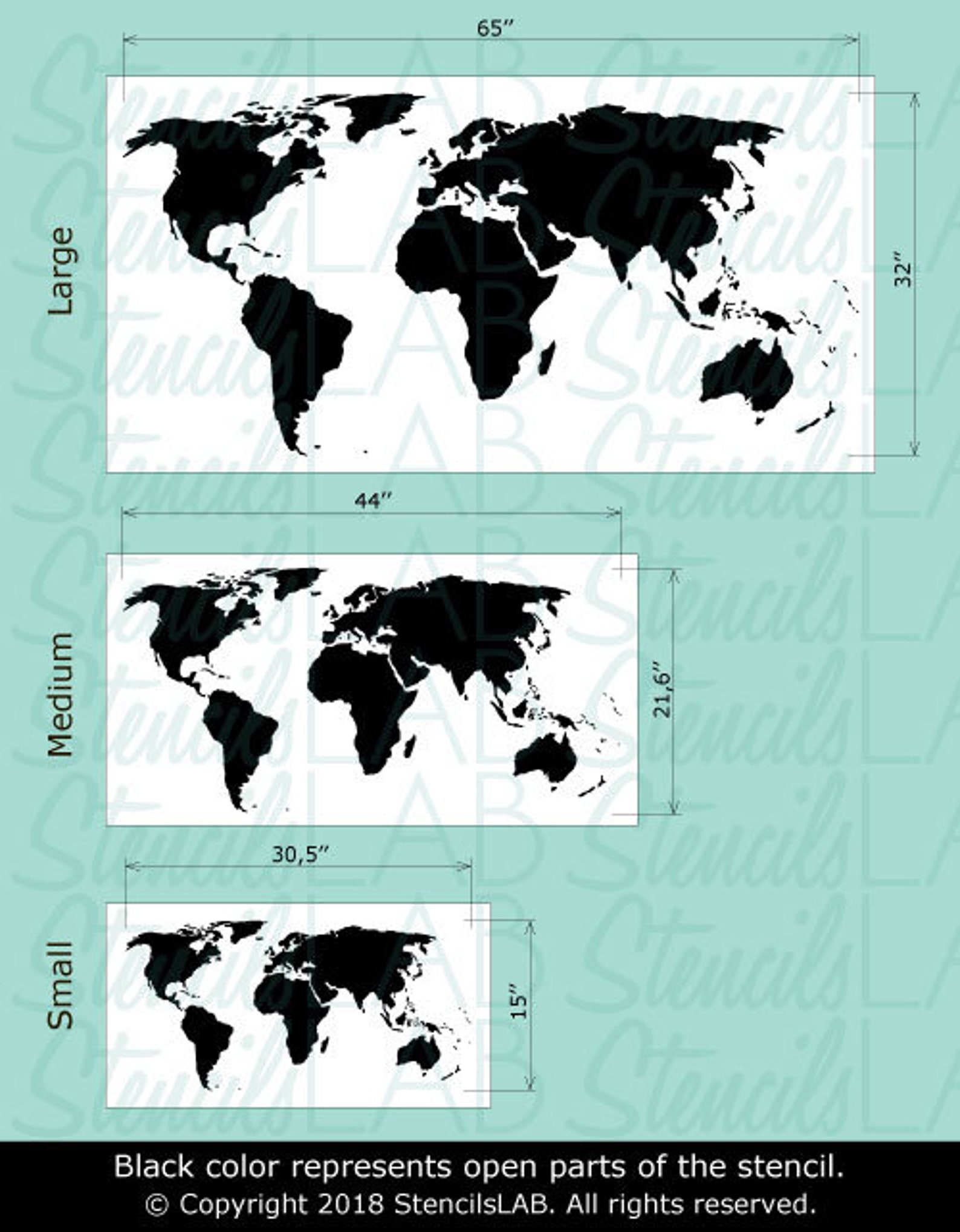 World Map Stencil Wall Art Stencil Stencilslab - Etsy Canada