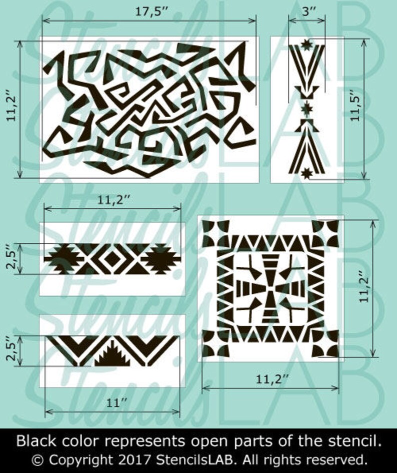 Native American Motif Stencil Kit Furniture Stencils Kit - Etsy Australia