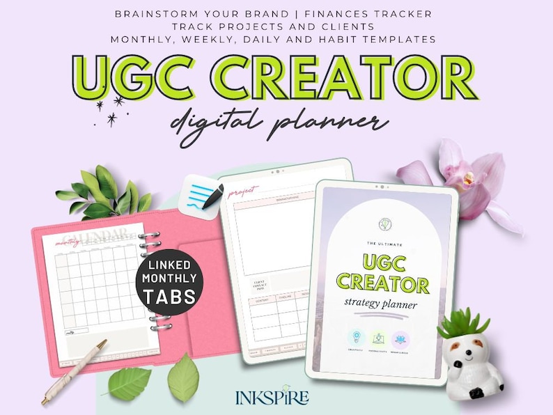 UGC Content Creator Strategy Digital Planner - Etsy
