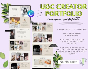 UGC Portfolio Canva Website Template Creators Influencers - Etsy