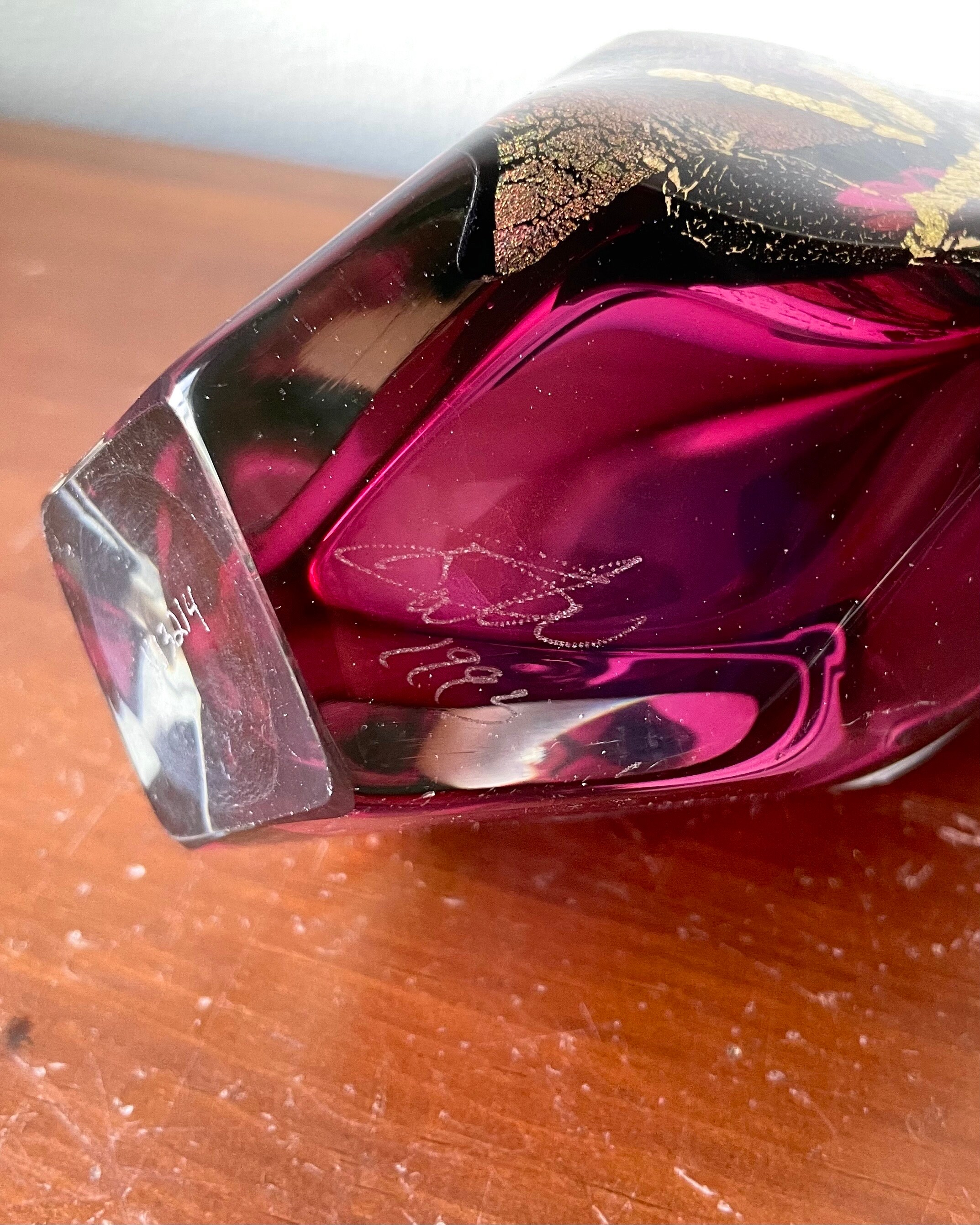 Eric Brakken Art Glass Bud Vase With Dichroic Foil Seattle 1980s Purple ...