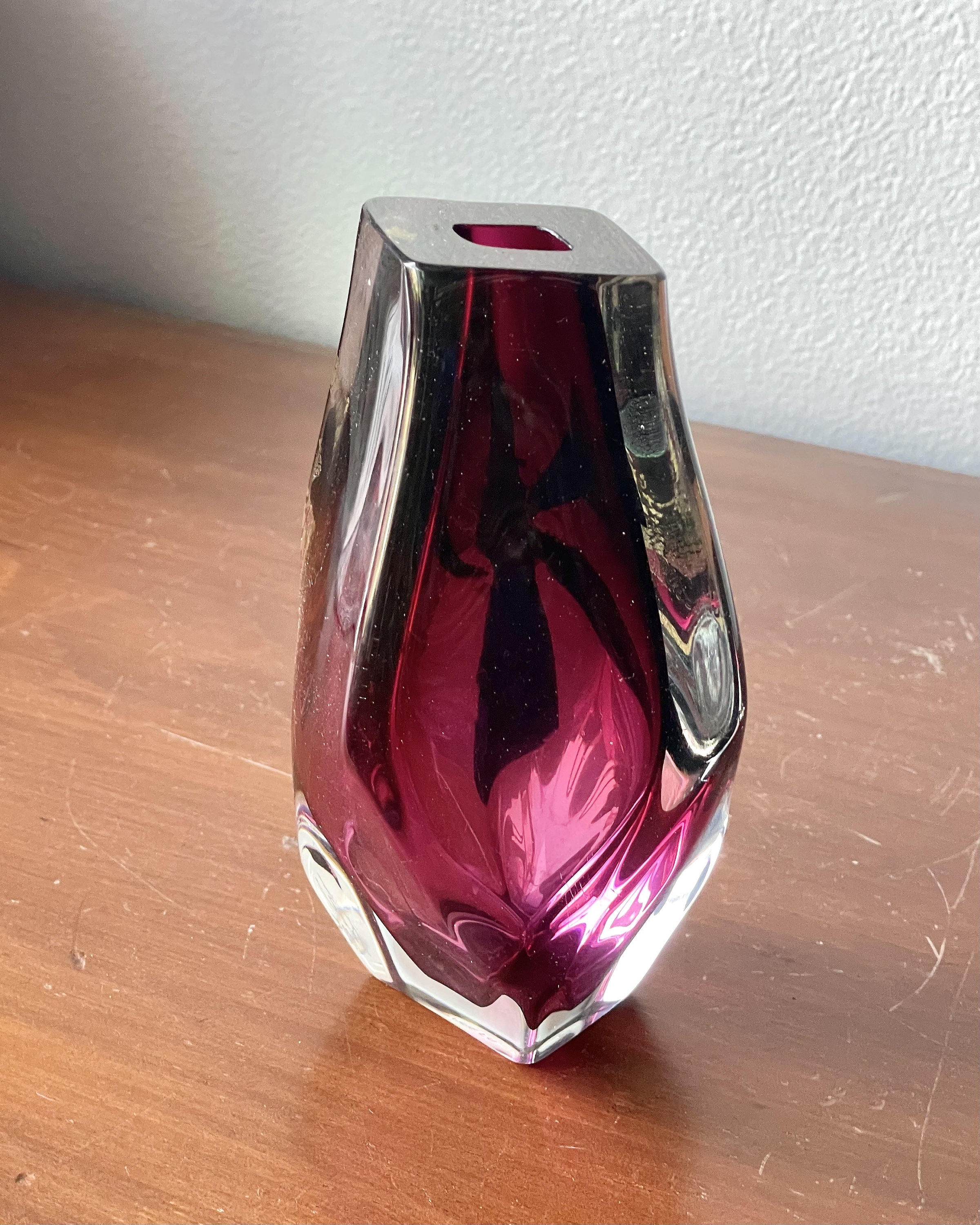 Eric Brakken Art Glass Bud Vase With Dichroic Foil Seattle 1980s Purple ...
