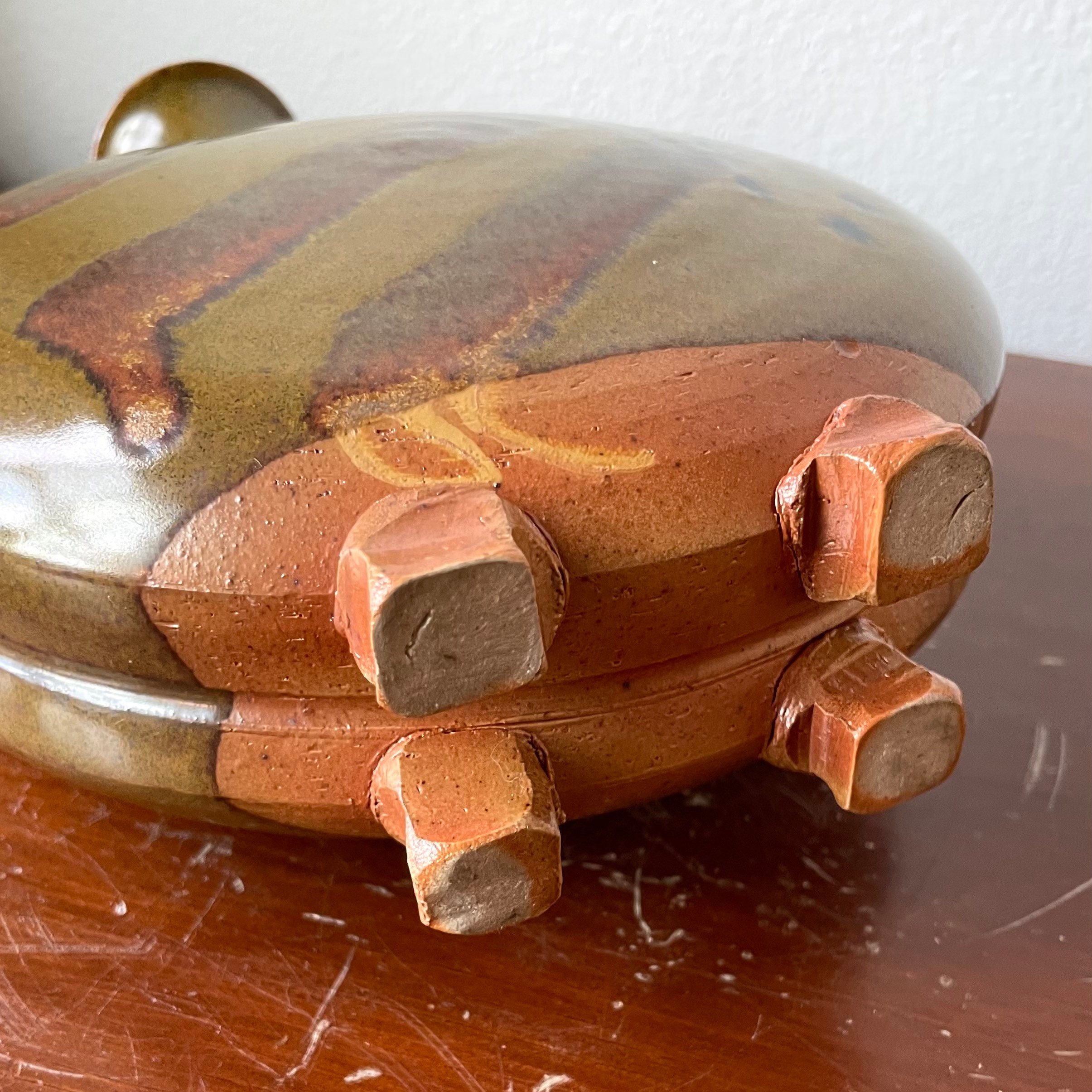 Footed Studio Pottery Vase in the Shape of a Flask - Etsy