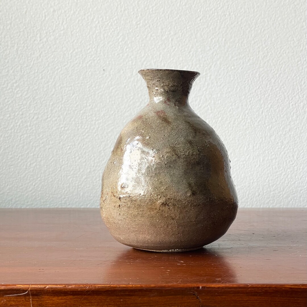 Small Lumpy Studio Pottery Vase With Tokuri Form and Beige Glaze Color ...