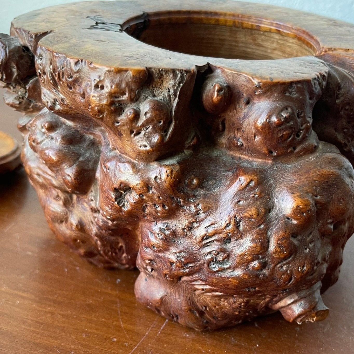 Vintage Japanese Burl Wood Lidded Box Live Edge Round - Etsy