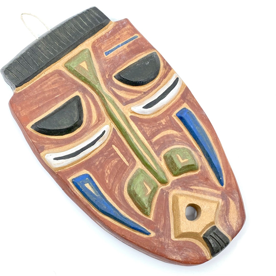 Handmade Ceramic Tiki Mask Vintage Studio Pottery 90s - Etsy UK