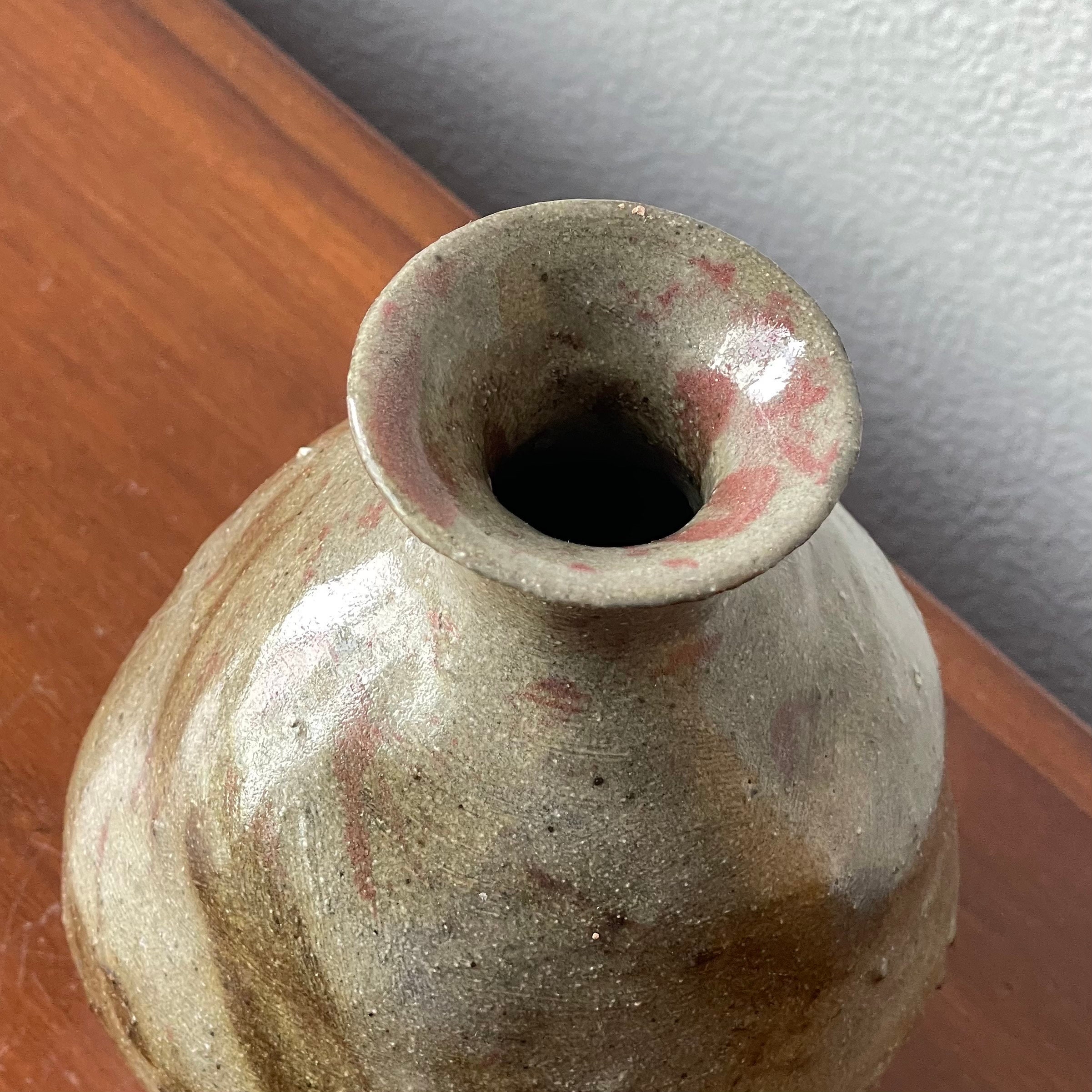 Small Lumpy Studio Pottery Vase With Tokuri Form and Beige Glaze Color ...